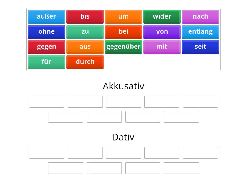 Akkusativ oder dativ? - Group sort