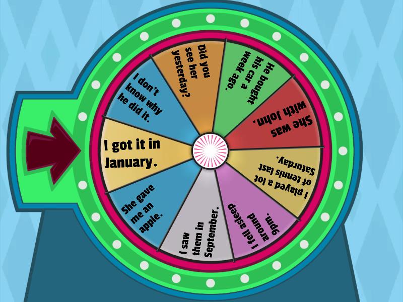 Past Simple -> Q's - Random wheel