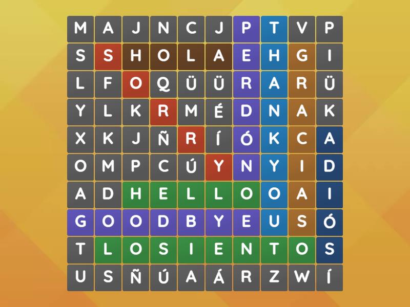 Mapa sopa de letras - Wordsearch