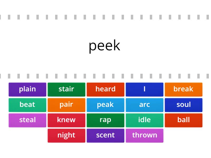 Homophones week 7 - Find the match
