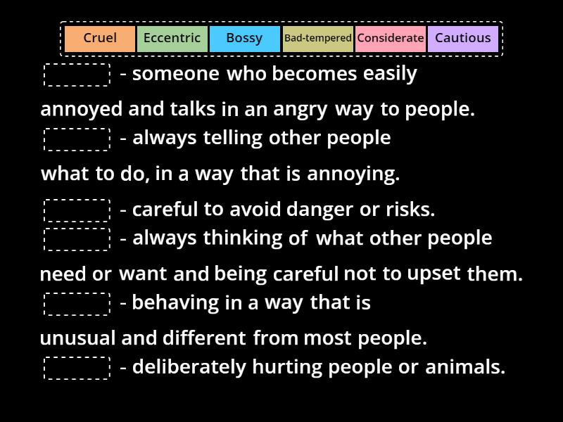 1A Personality Adjectives - Complete the sentence