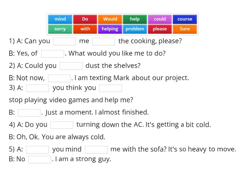 5D Request (Roadmap A2) - Complete the sentence