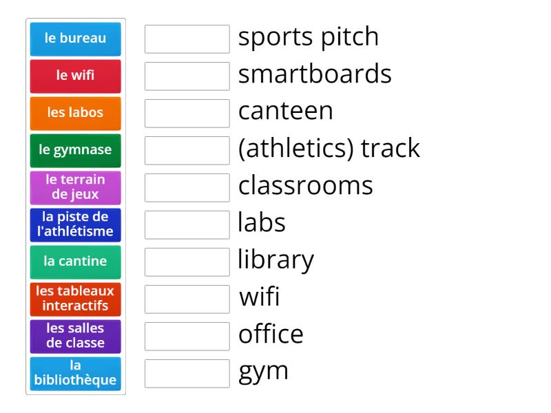 S3 School facilities - Match up