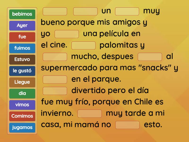 Pasado - Complete the sentence