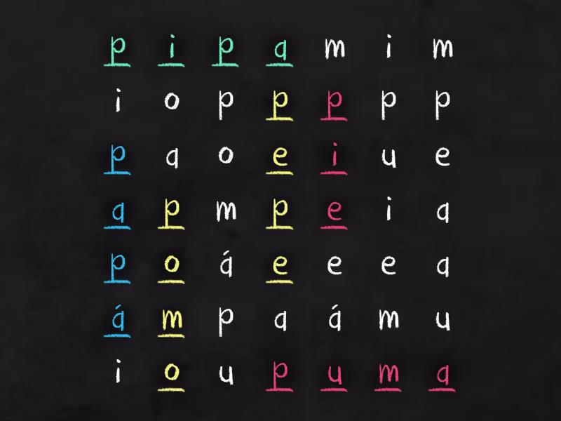 Palabras con Pp - Caça-palavras