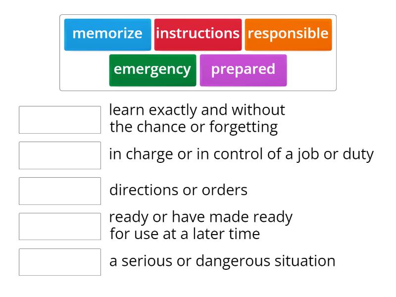 Unit 5 Lesson 3 Vocabulary - Match up