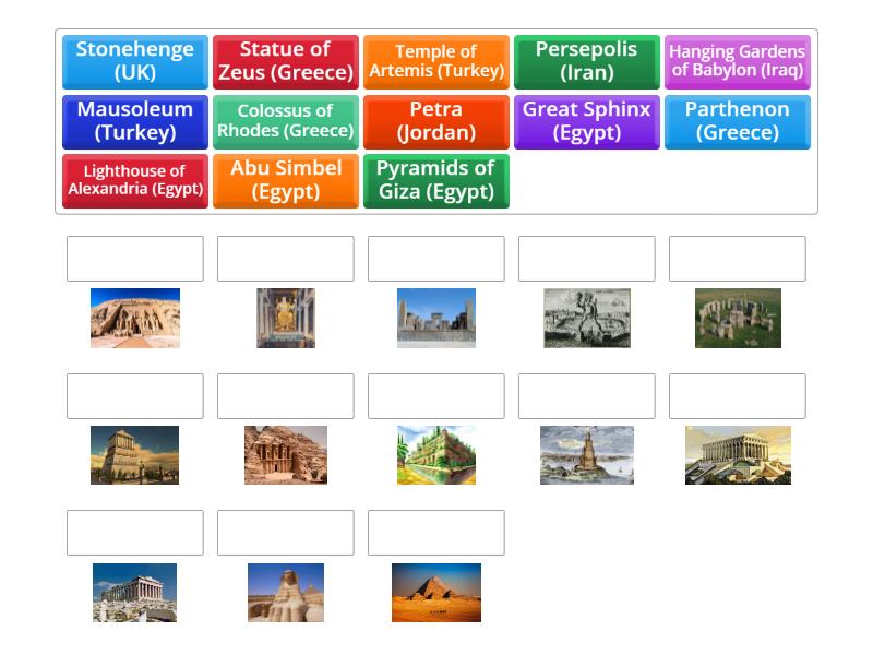 Geography G2 Wonders Part 1 - Match up