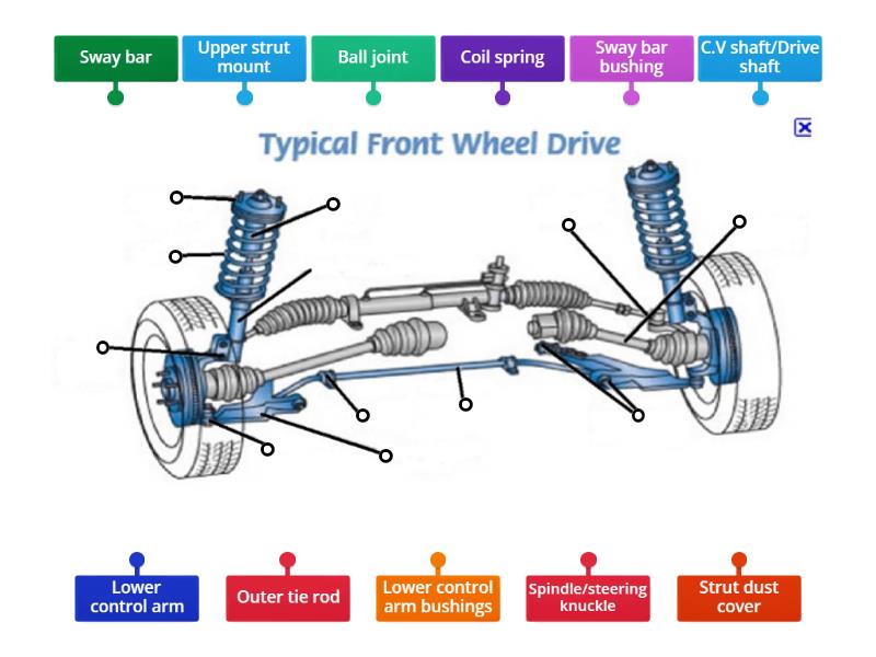standard suspension - Labelled diagram