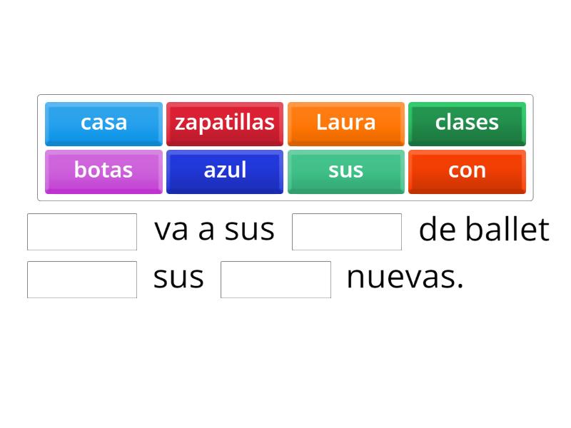 Completa las oraciones - Complete the sentence