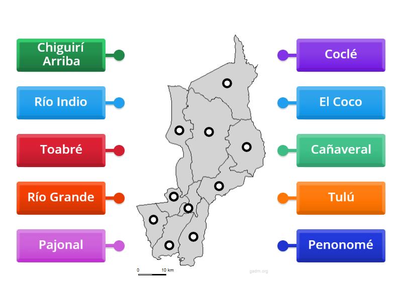 división política del distrito de penonomé - Diagrama con etiquetas