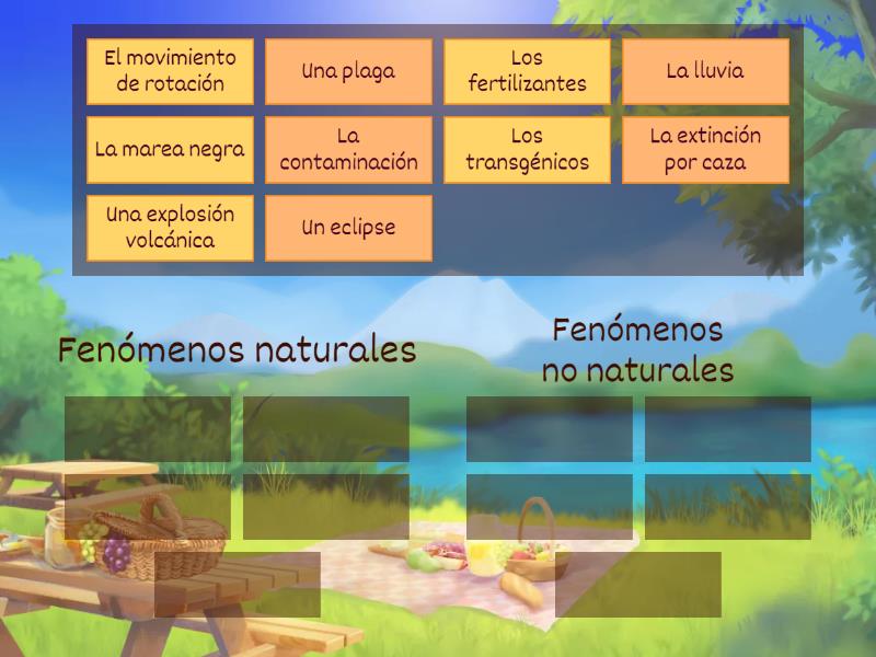 Fenómenos naturales y no naturales - Group sort