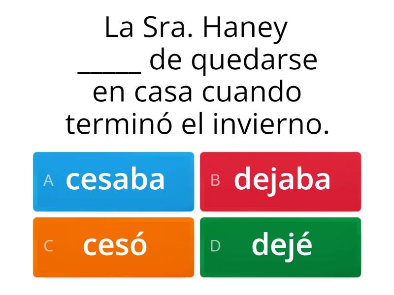 El Examencito de las reglas del pretérito y del imperfecto 2 - Cuestionario