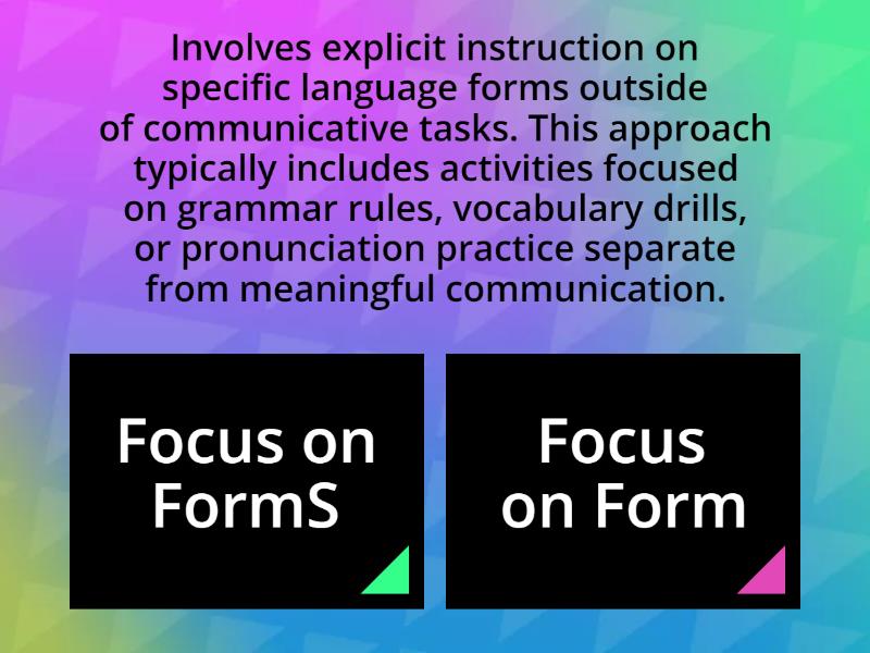 Focus on form - Focus on forms - Cuestionario