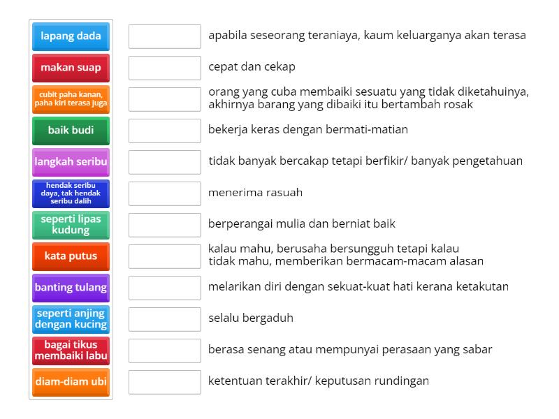 P6 Peribahasa - Match up