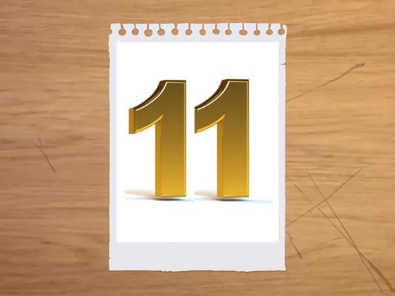 number 11 and 12 - Flash cards