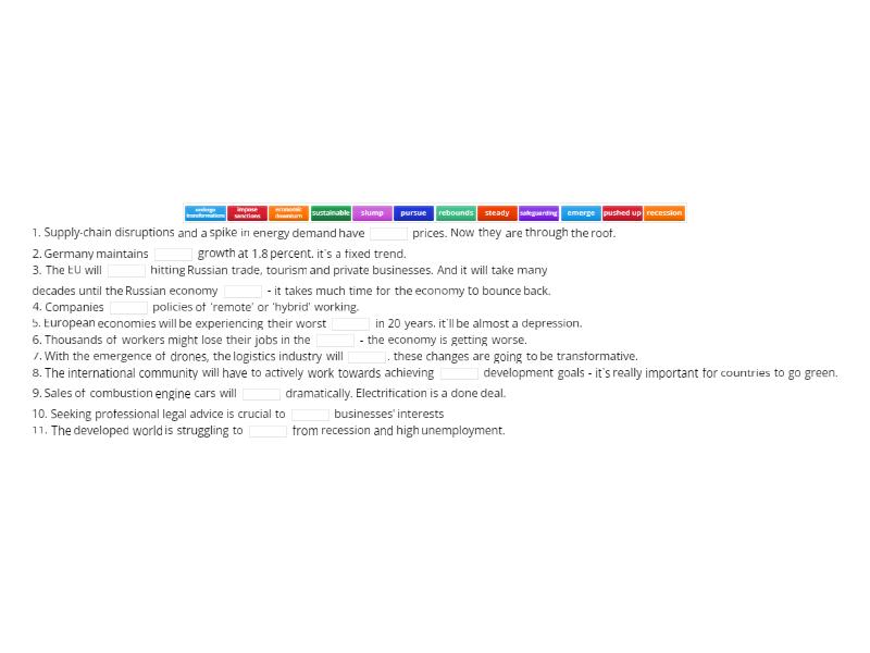 World economy - Complete the sentence