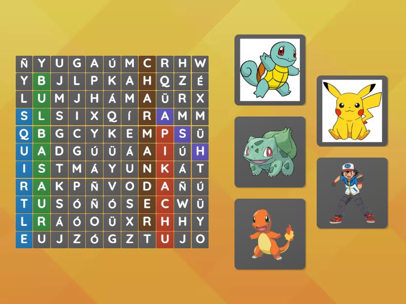 Sopa de letras Pokemon - Caça-palavras