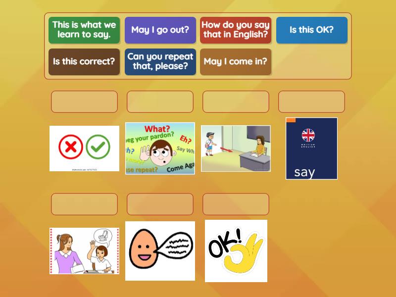 Classroom language - Match up