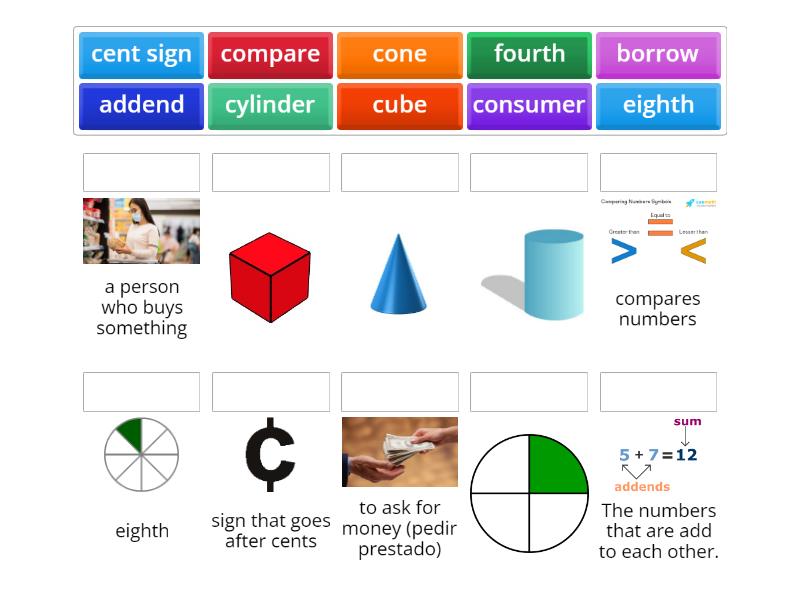 MATH VOCABULARY - Match up