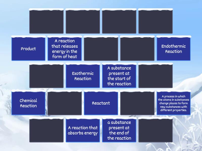 Chemical Reactions Intro - Matching pairs