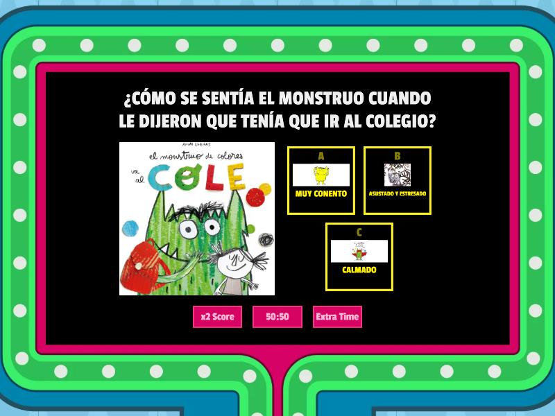 ESCUELA N° 1 "EL MONSTRUO DE COLORES VA AL COLE" - Gameshow quiz