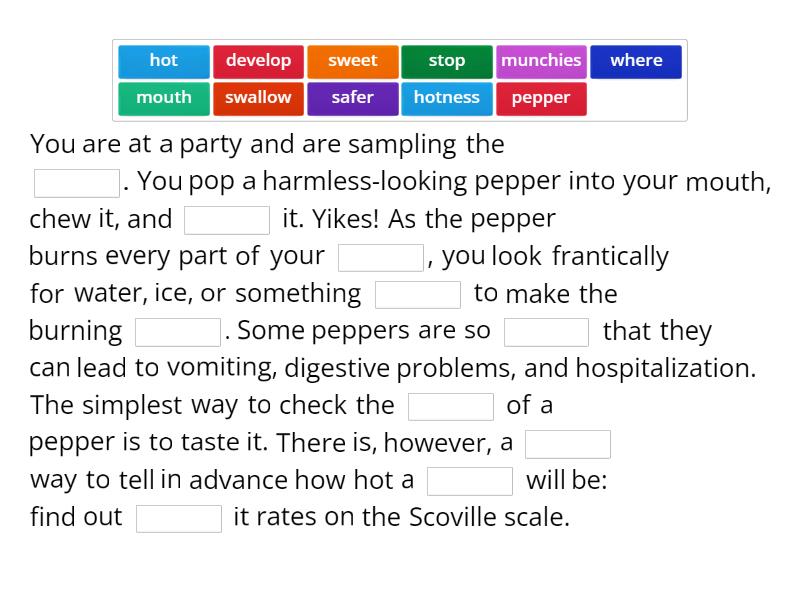 How Hot Is That Pepper? - Complete the sentence