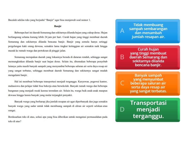 Tes Latihan Membaca Sekilas (Skimming) - Quiz