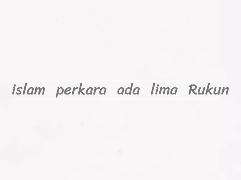 Pembelajaran Rukun Islam - Unjumble
