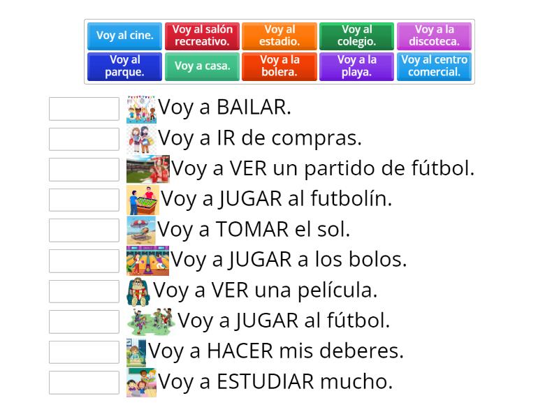 ¿Adónde vas? ¿Qué vas a hacer? - Match up