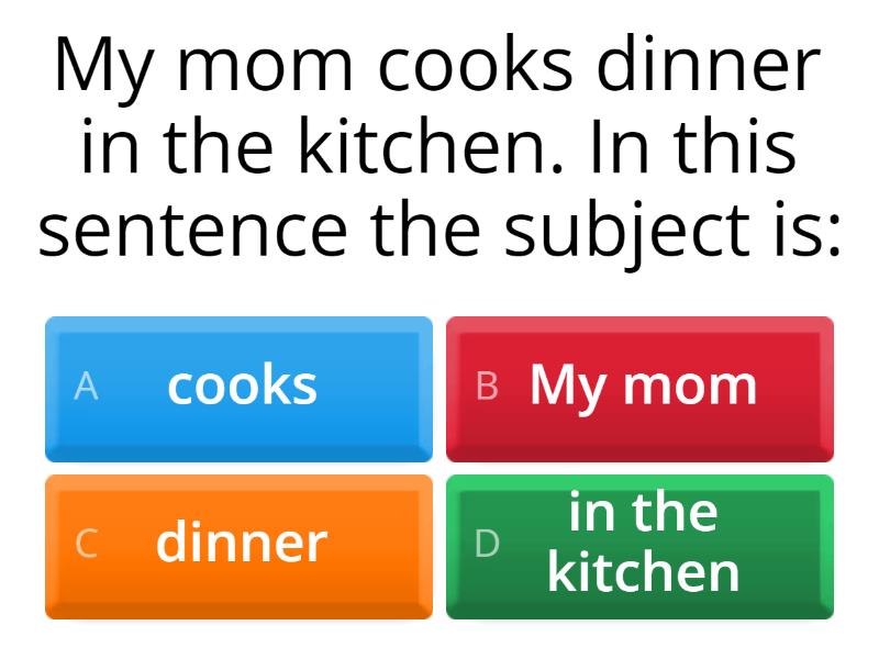 subject verb object - Quiz