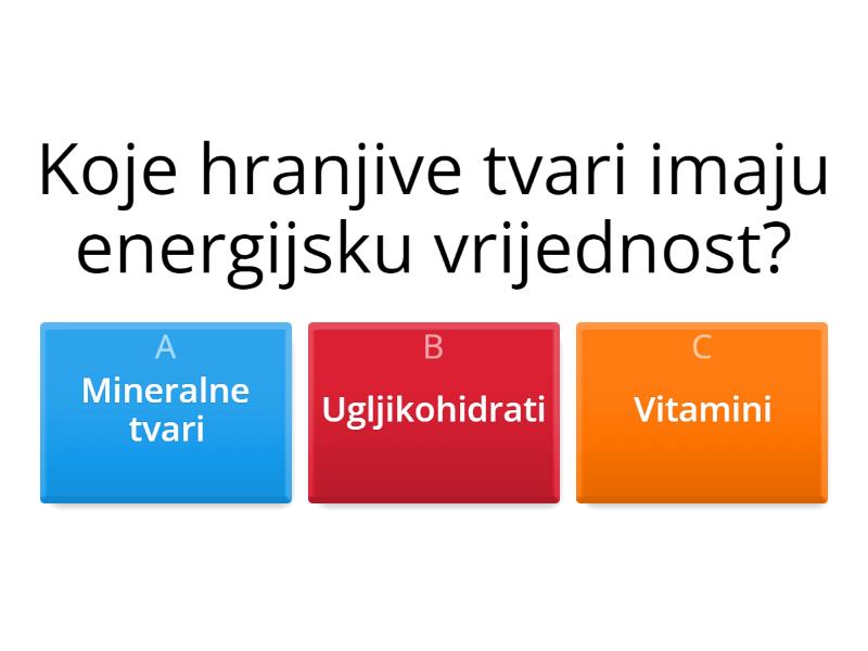 Zdrava prehrana - Quiz