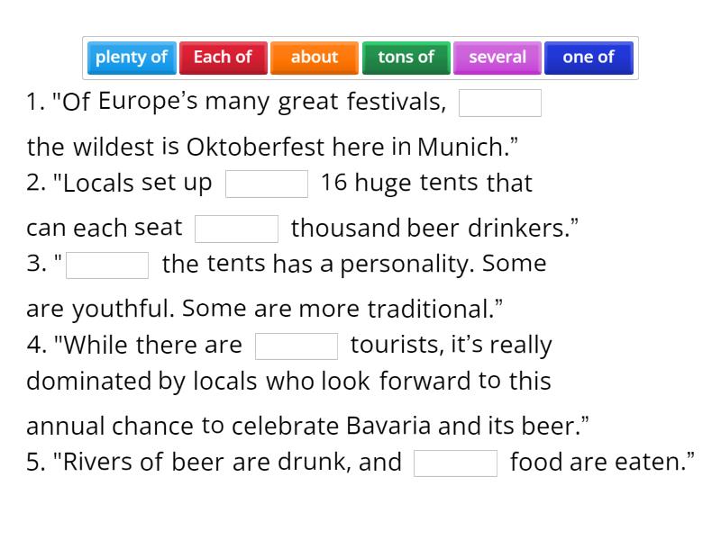 Quantifiers - Complete the sentence