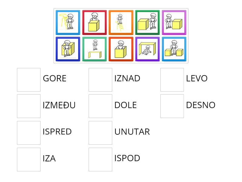Prostorni predlozi - Match up