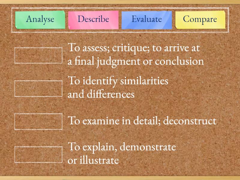 Recognising task words - Match up
