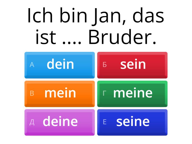 mein/dein/sein/ihr - Вікторина