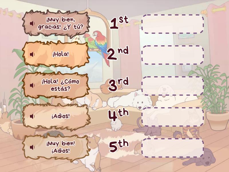 Spanish Conversation Scramble - Rank order
