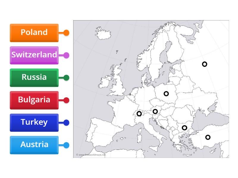 Drag the countries up to their corresponding spots in the map ...