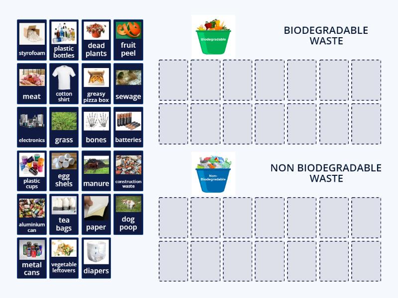 BIODEGRADABLE WASTE, NON BIODEGRADABLE WASTE - Group sort