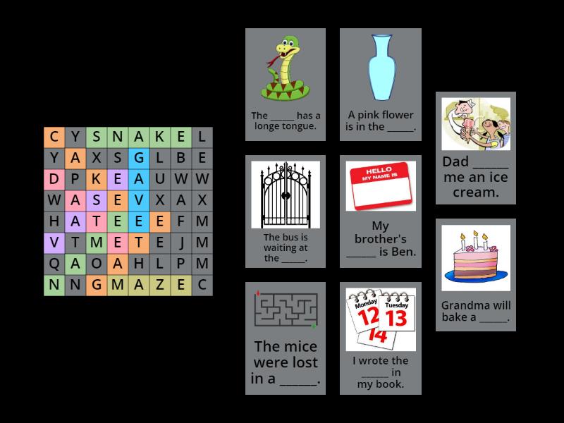 Magic E - Wordsearch