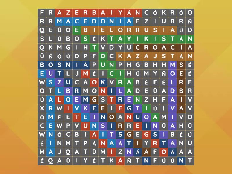 URSS Y YUGOSLAVIA - Wordsearch