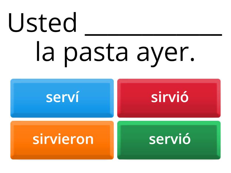 Preterite Stem-Changing Verbs- Spanish - Quiz
