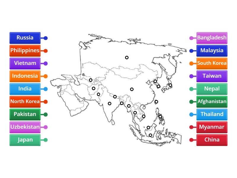 Asia Study Guide - Labelled diagram