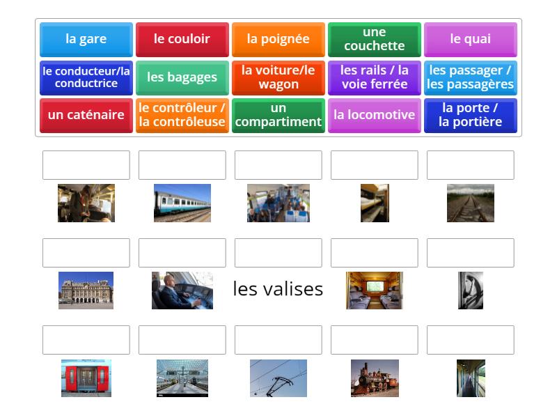 Le train - vocabulaire - Match up