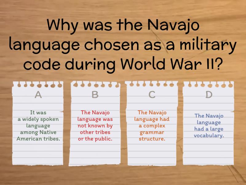 Navajo code talkers - Quiz