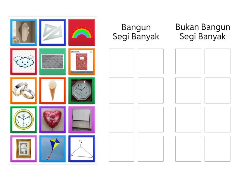 Mengenal Bangun Segi Banyak - Ordenar por grupo