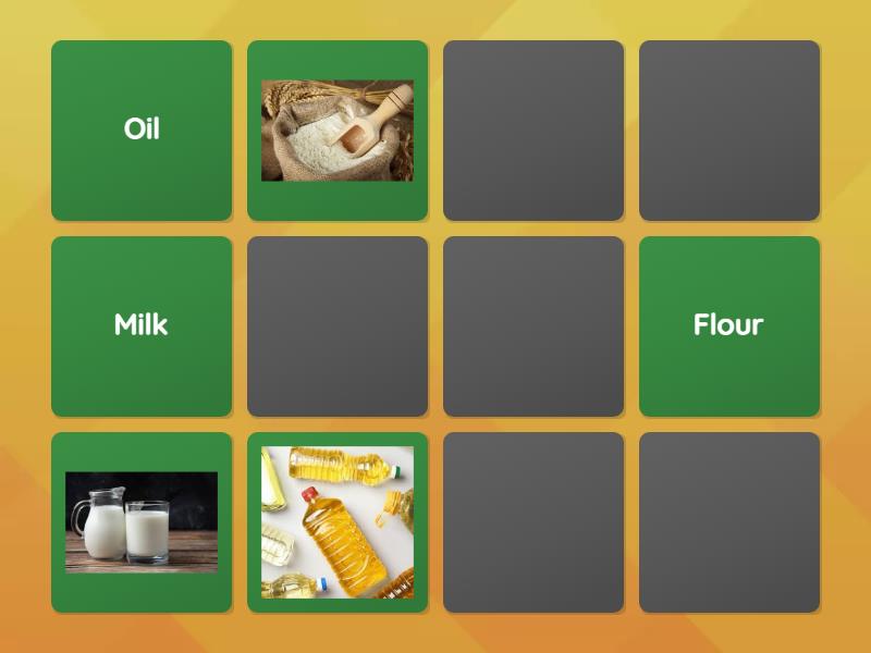Ingredients Memory Game - Combine os pares