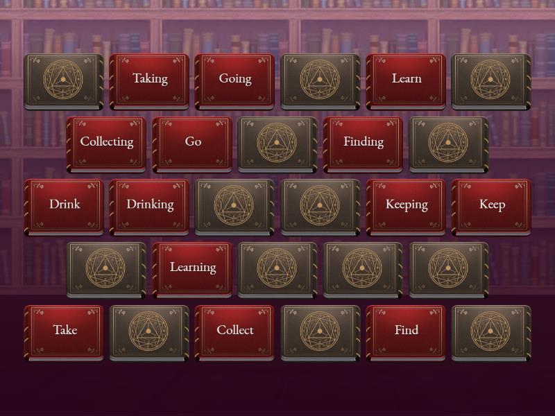 B3-B4 Gerunds Memory Game - Matching pairs