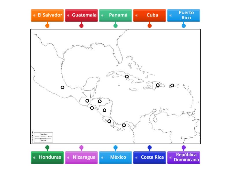 Países de Habla Hispana (Spanish-Speaking countries) - Labelled diagram