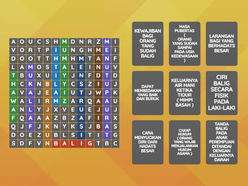 MENGENAL USIA BALIG - Wordsearch