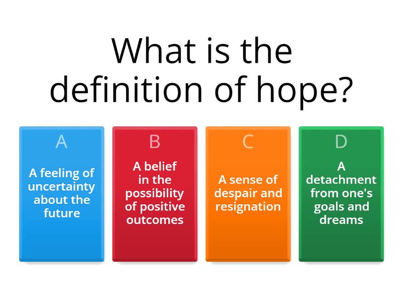 Hope, aspiration and connection - Quiz